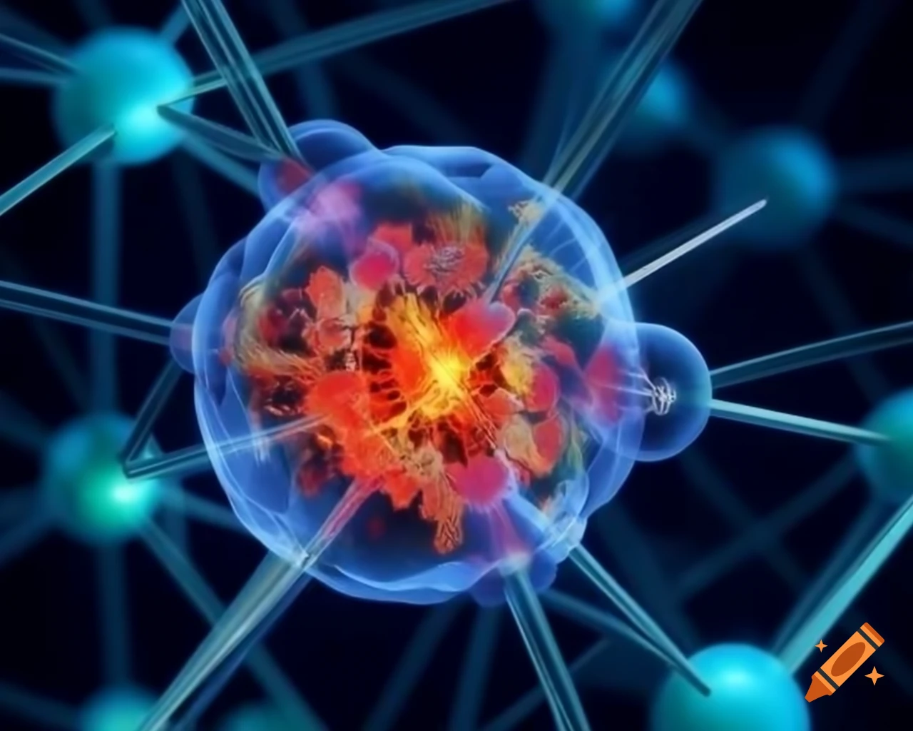 Schematic of particles represented as brightly colored bricks forming ...