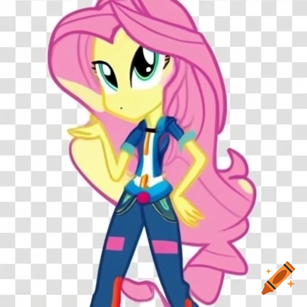 Fluttershy from Equestria Girls in new outfit, cartoon style, full body ...