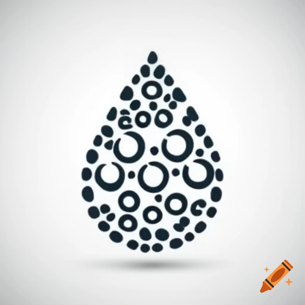 Symmetrical vector design of a droplet with internal dots on Craiyon