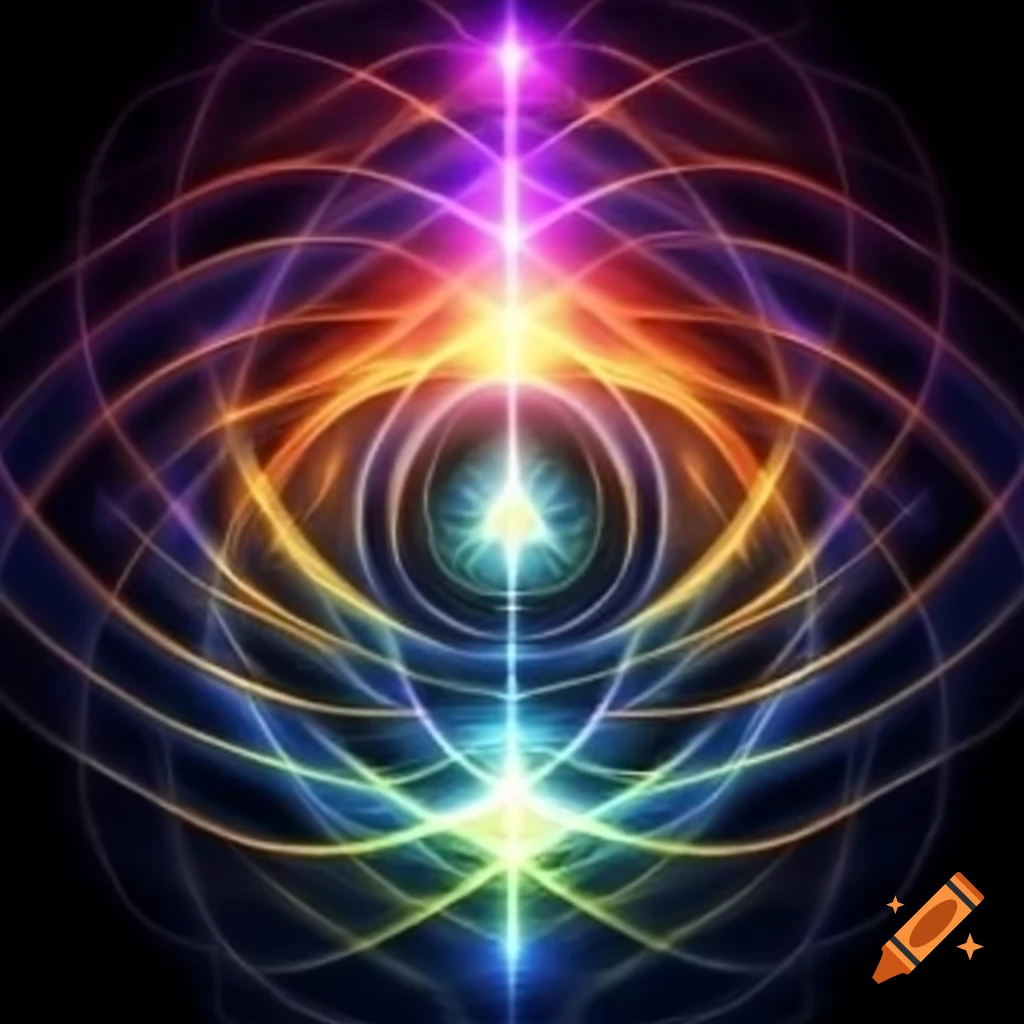 Illuminated sacred geometry in vibrant colors representing spiritual ...