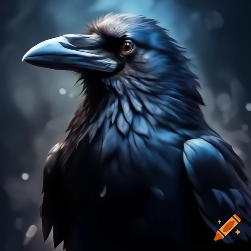 Crow in a natural setting on Craiyon