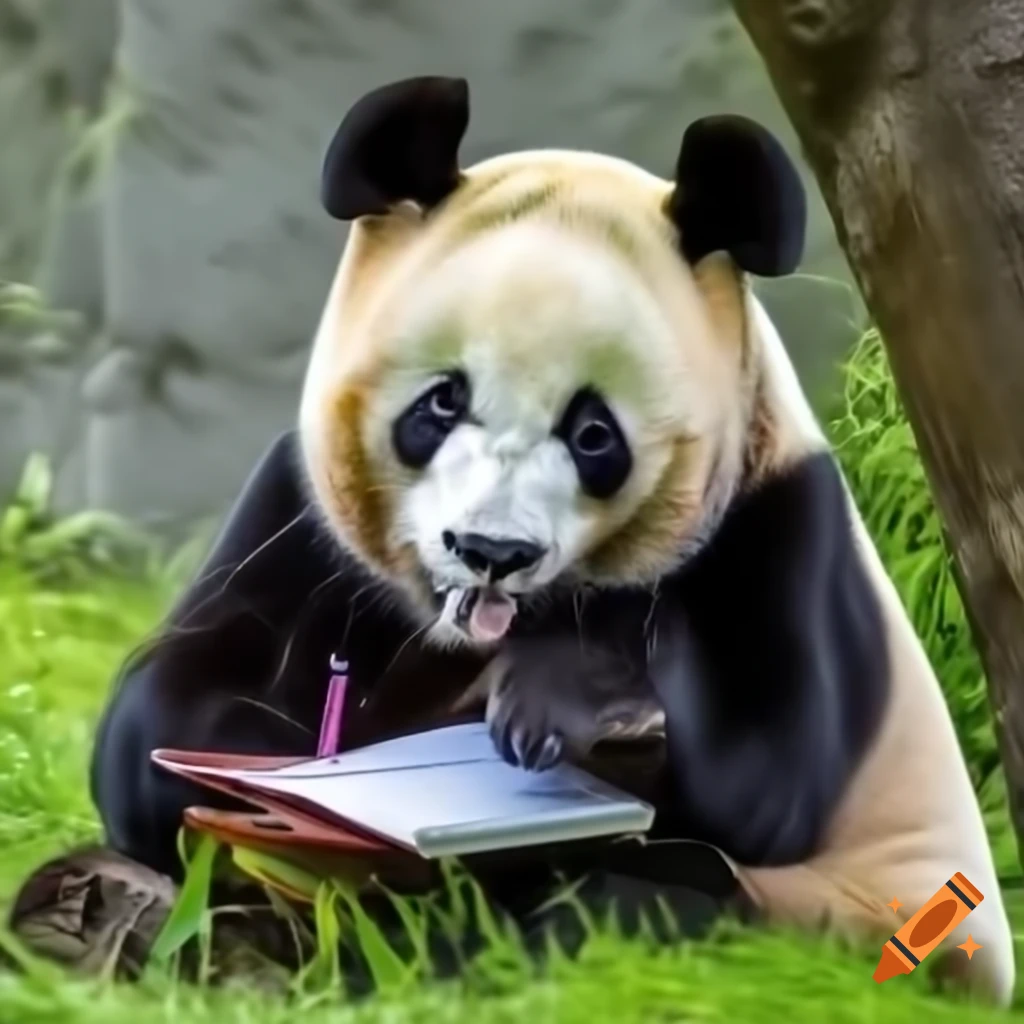 Panda writing on the wall with playful text for Sasumuma on Craiyon