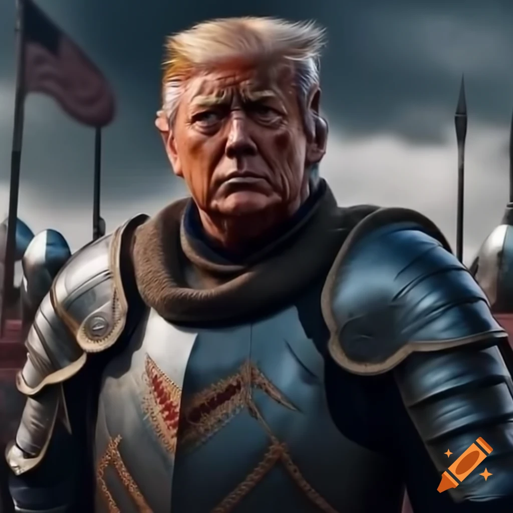 Donald Trump depicted as a knight in shining armor on Craiyon