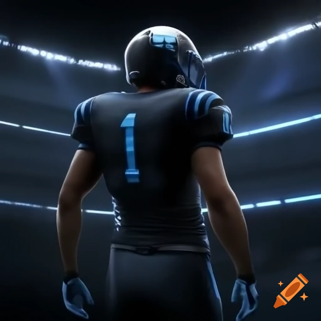 Futuristic football player in high-tech gear on Craiyon