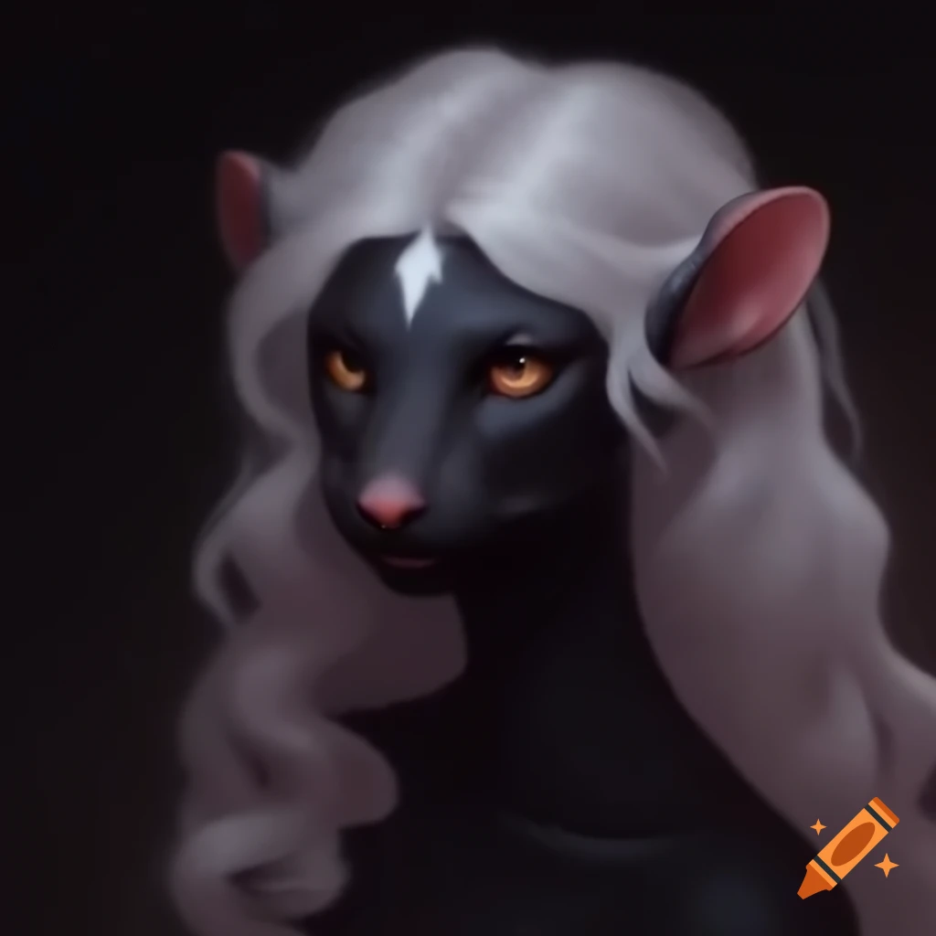 Anthropomorphic female rat with contrasting face and dark aesthetic ...