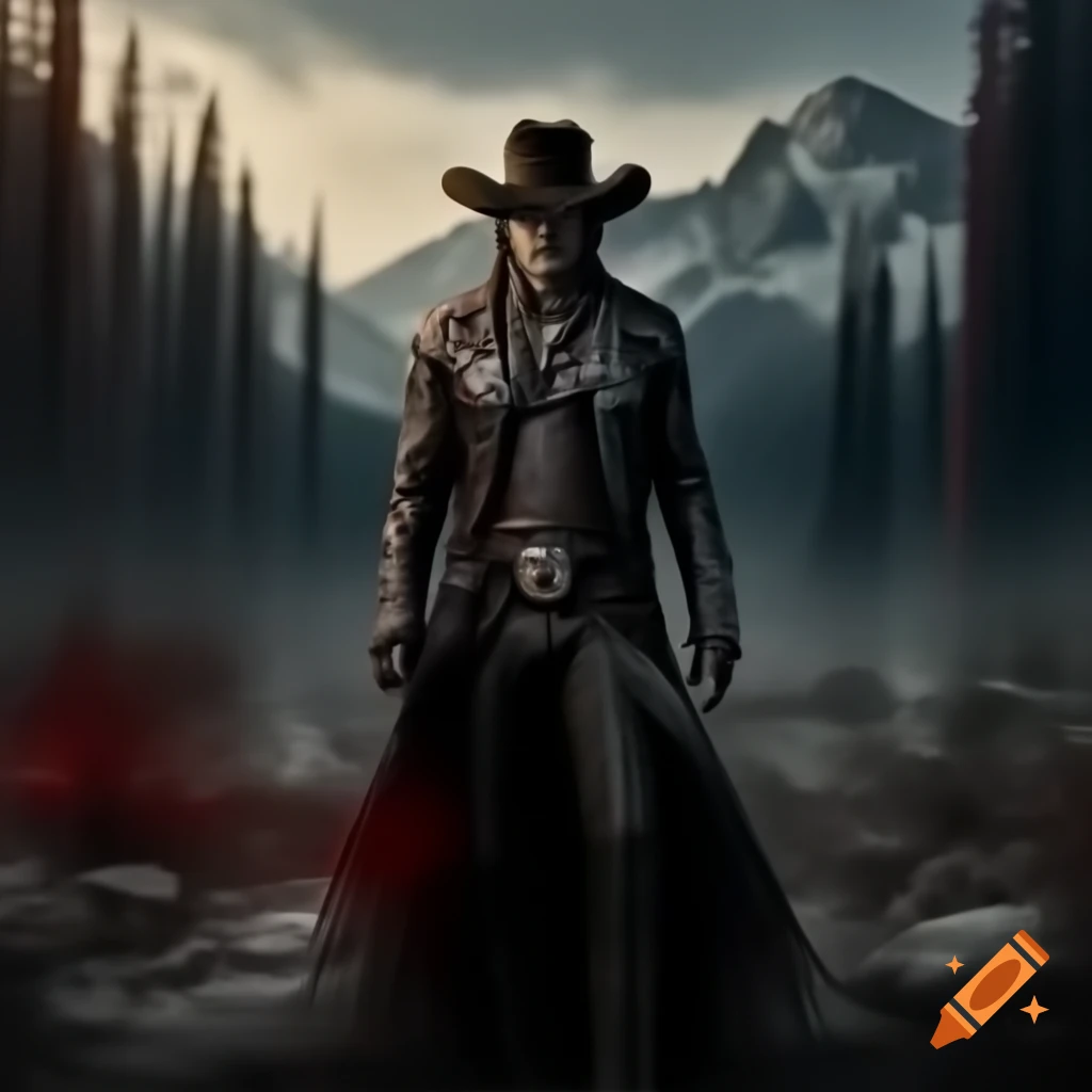 Dark western scene with vampire cowboys and blended bodies in ...