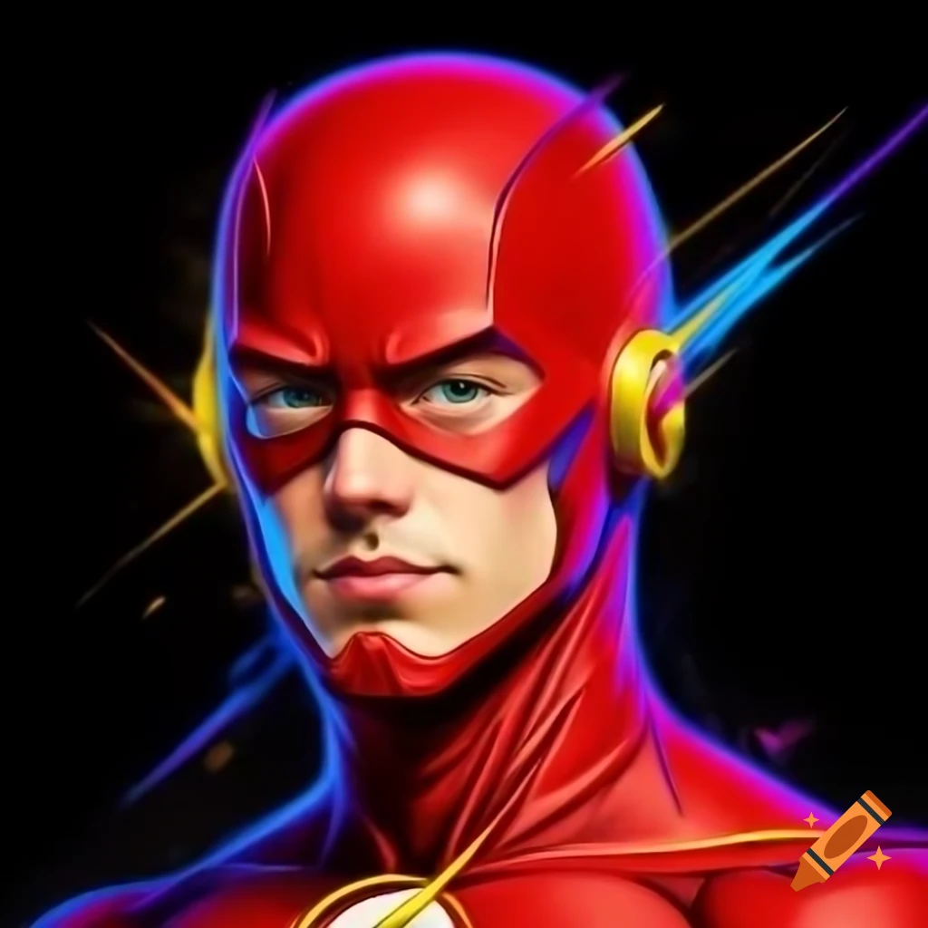 Pop art representation of The Flash character on Craiyon