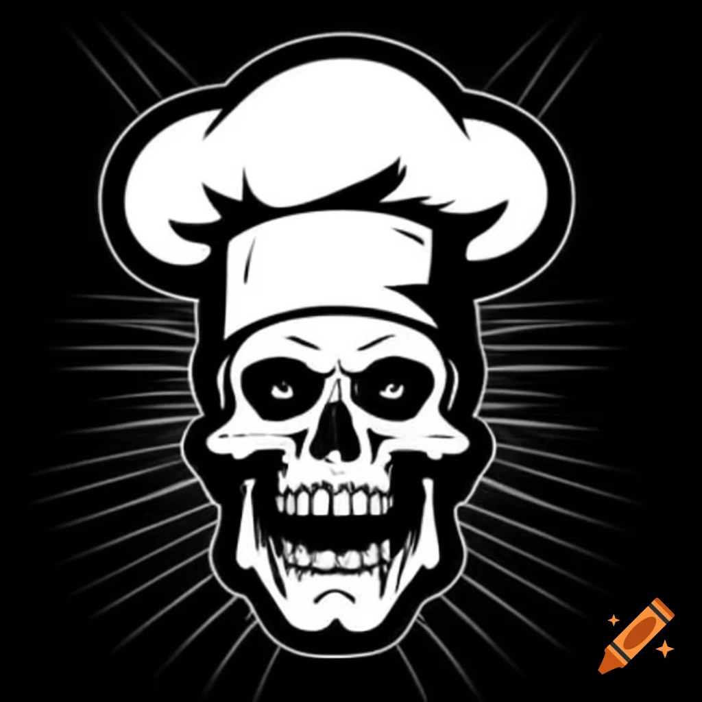 Chef skeleton concert rock band logo design on Craiyon
