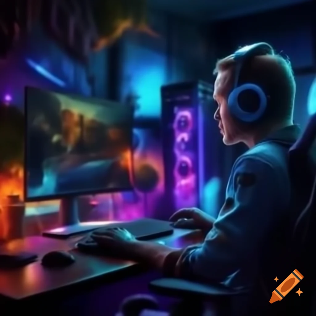 Stylish gaming-themed wallpaper for pc on Craiyon