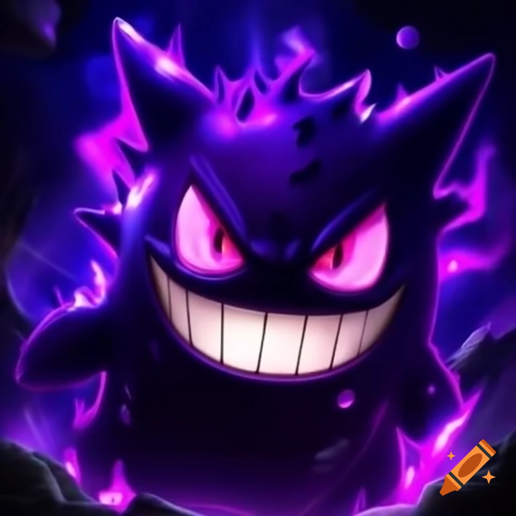 Gengar character from Pokemon, known for its mischievous grin and ...