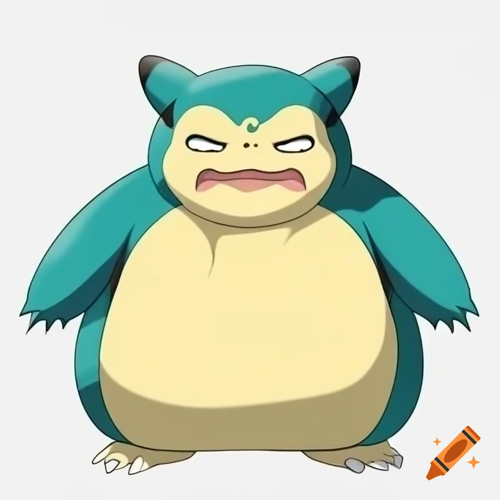 Snorlax, large bipedal Pokémon with grayish-blue fur and apricot ...