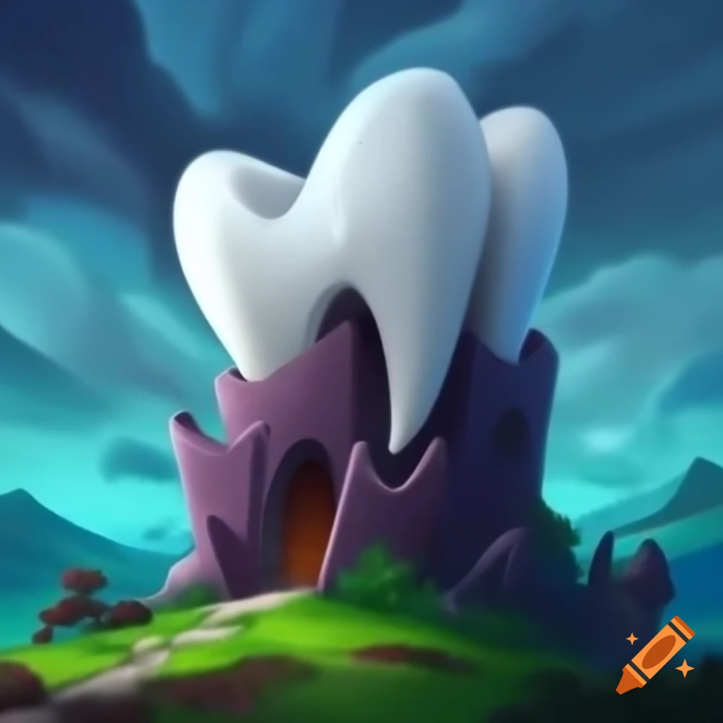 Unique castle design resembling teeth on Craiyon