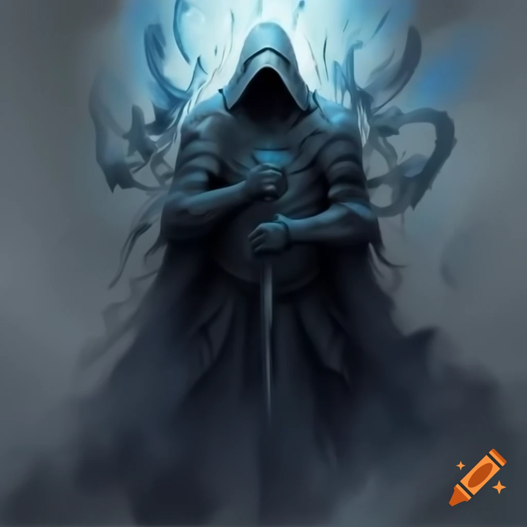 Aeldari character in elegant black armor with glowing runes on Craiyon