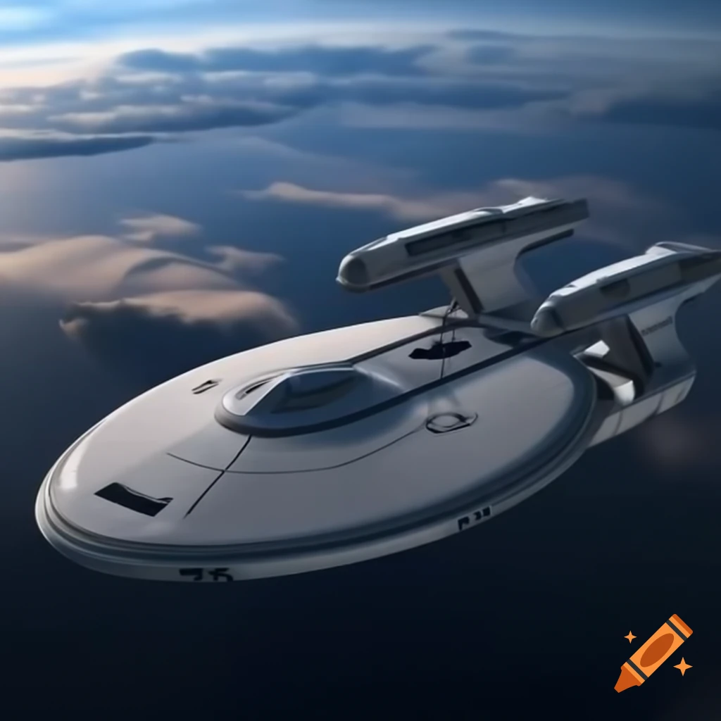 36-level starship with detached nacelles and shuttle craft docking ...