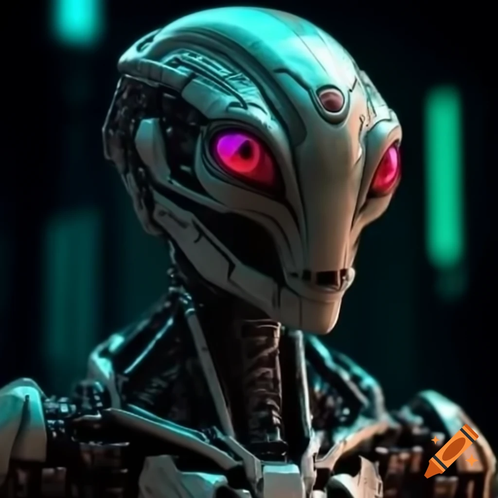 Robot alien in NFT art style on Craiyon