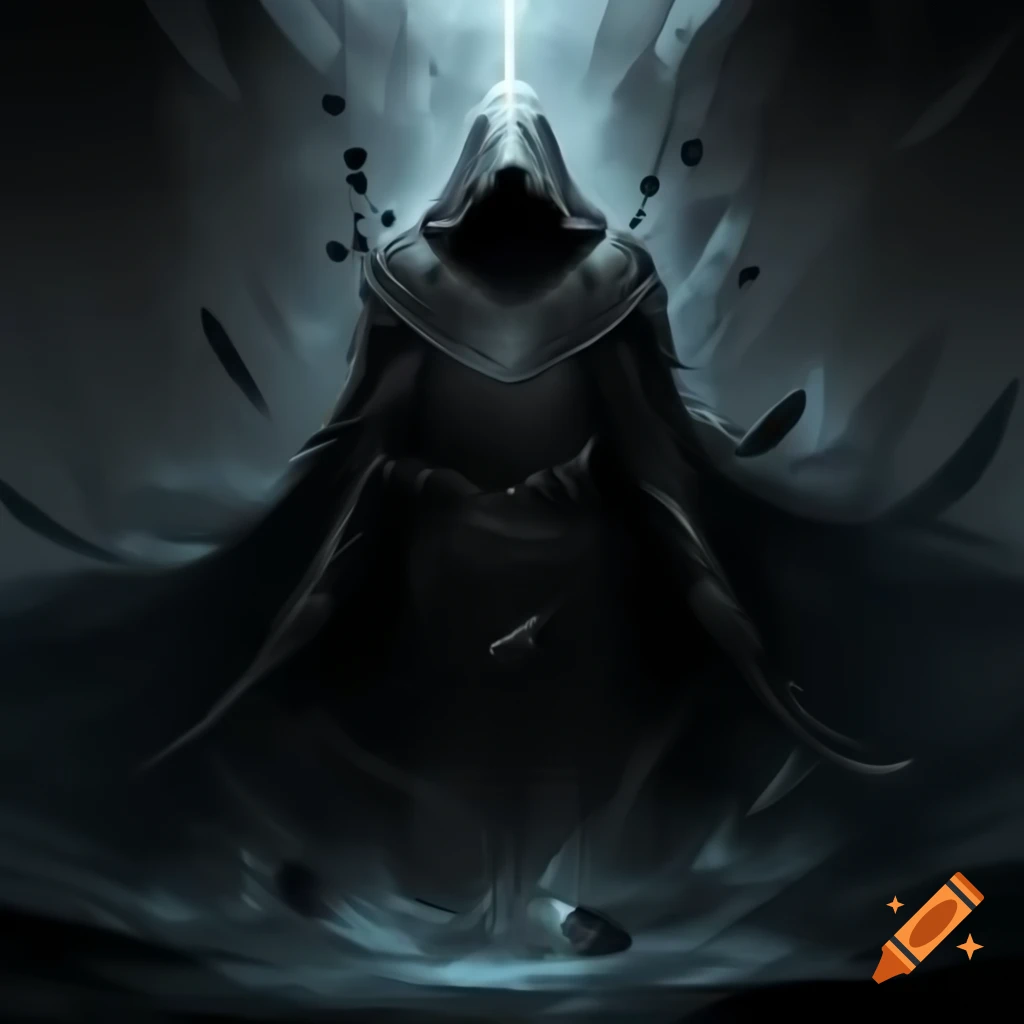 Aeldari character in elegant black armor with glowing runes on Craiyon