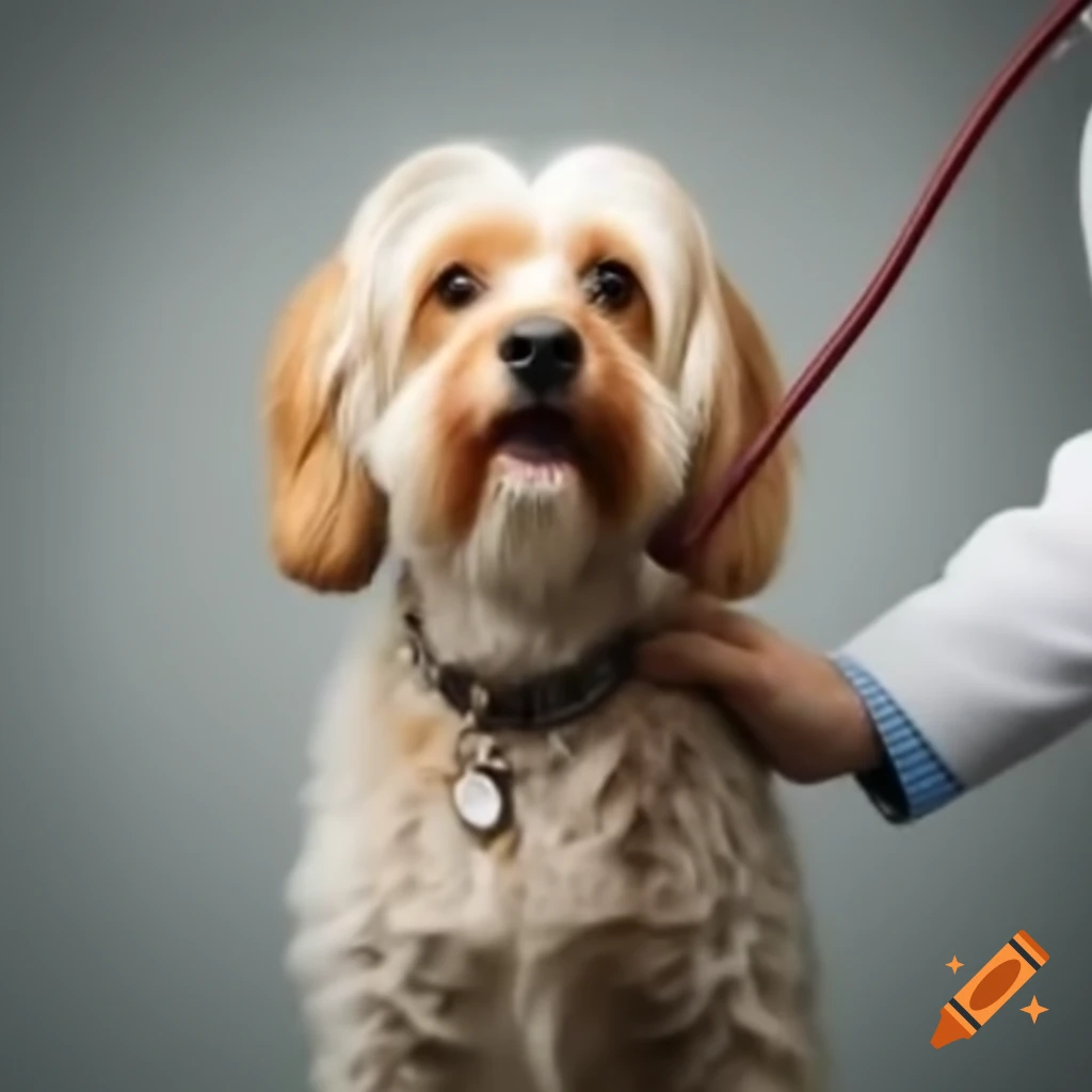 Dog being examined at the veterinary clinic on Craiyon