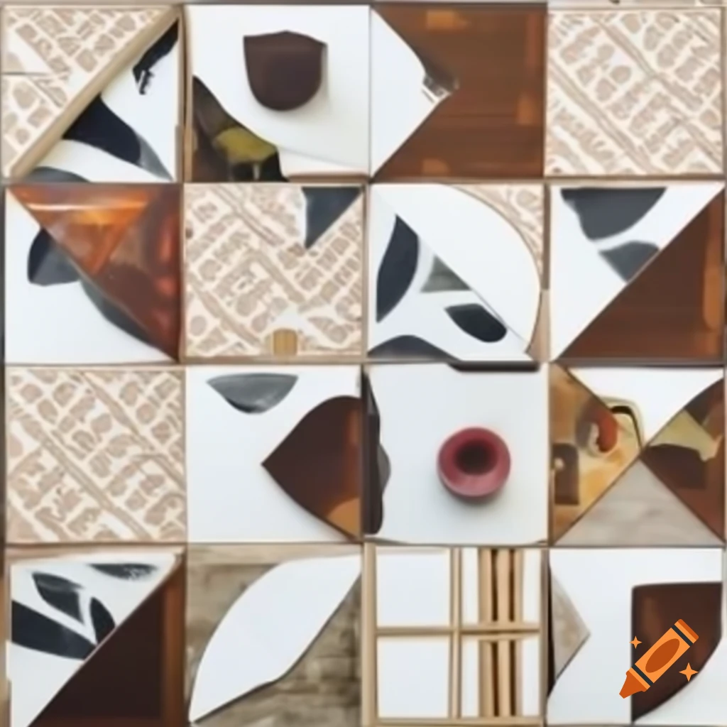 Collage artwork spelling kitchen with cut pieces on Craiyon