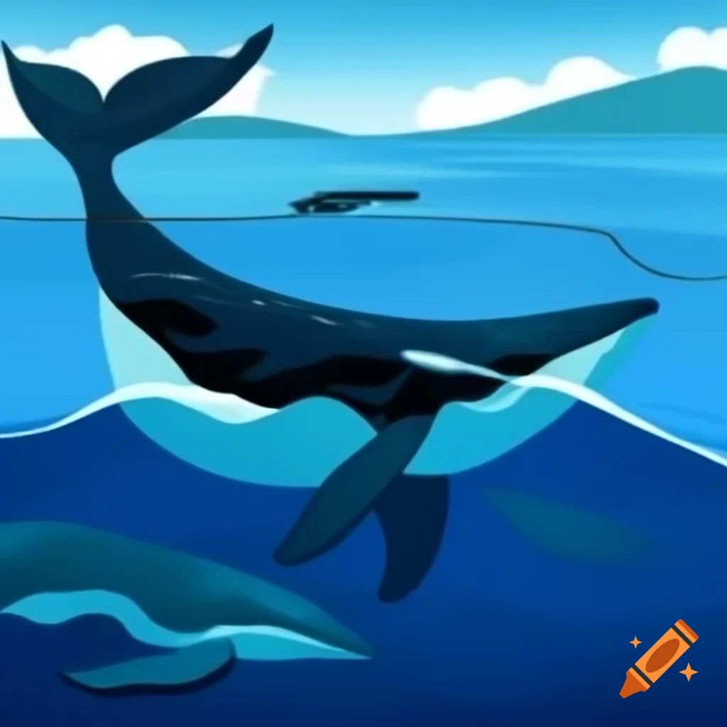 Overview of whales as largest, intelligent mammals communicating on Craiyon