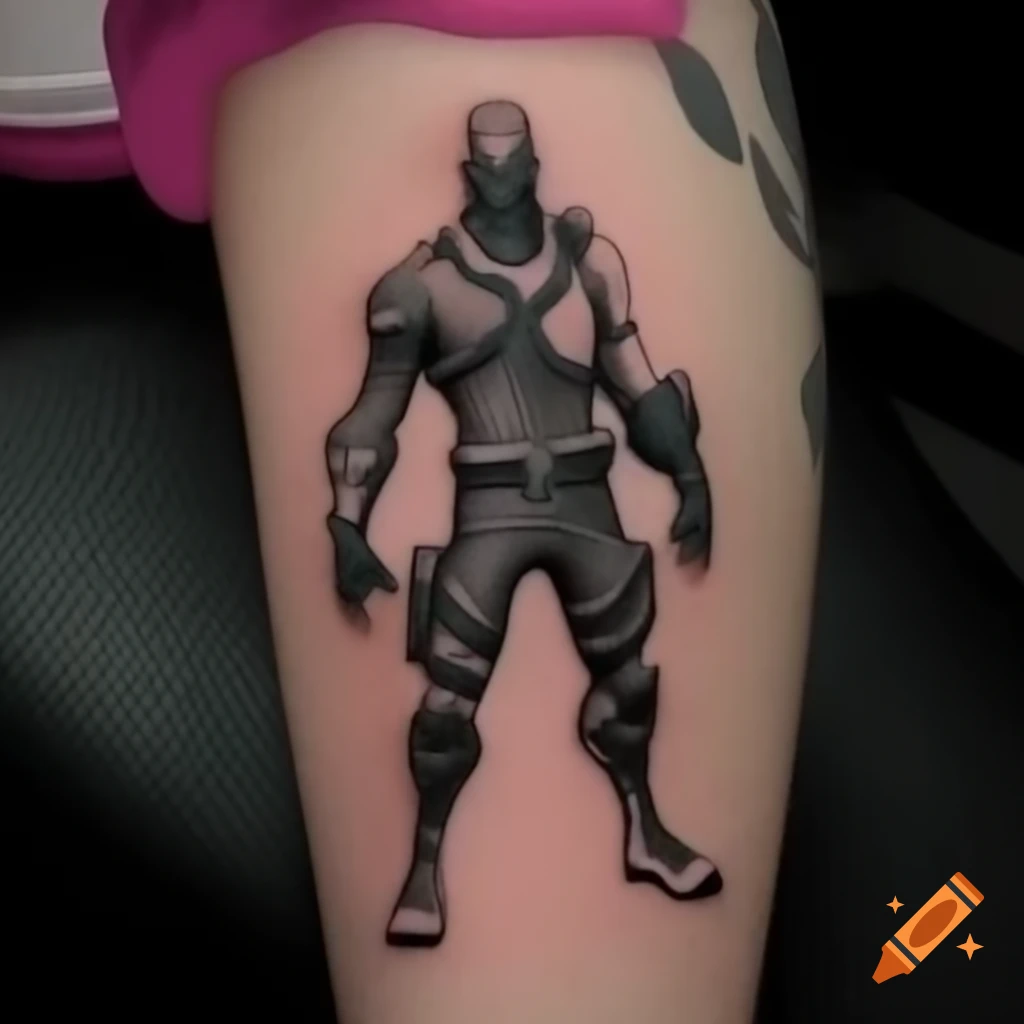 Fortnite-themed tattoo design on Craiyon