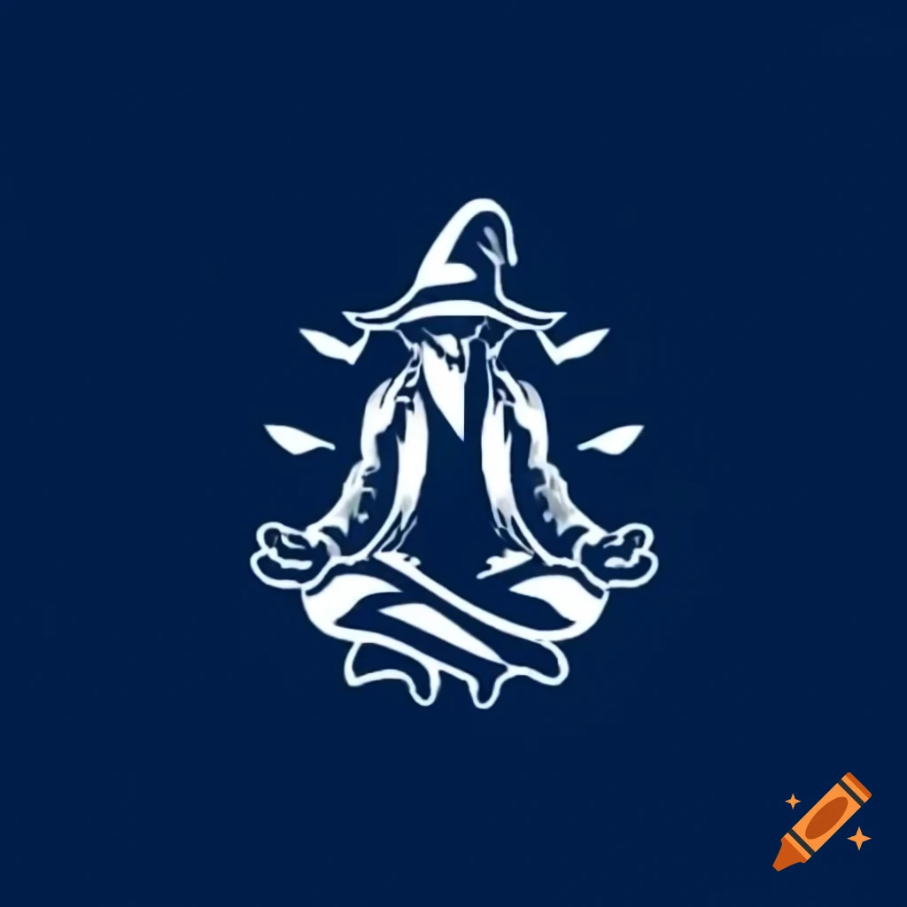 Logo of a wizard meditating and floating on Craiyon
