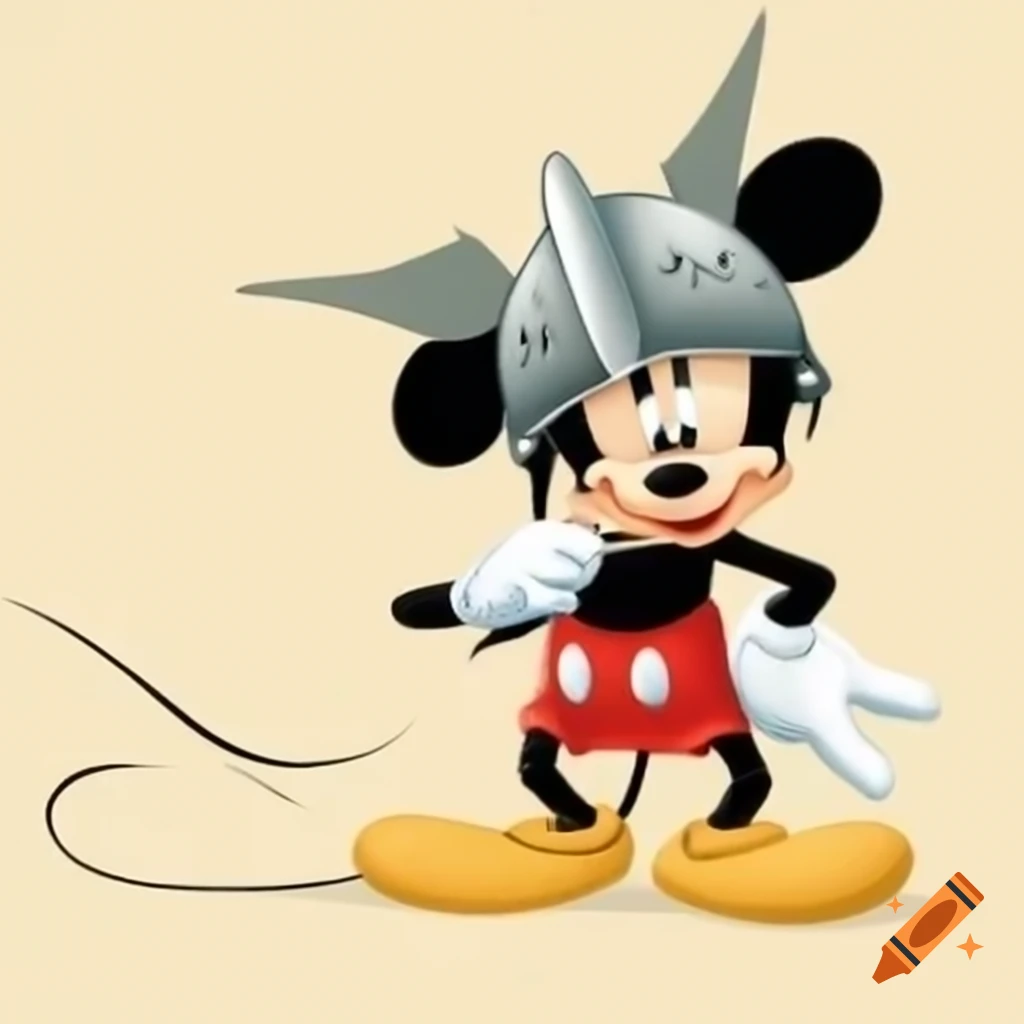 Cartoonish character inspired by classic mouse wearing viking helmet on ...