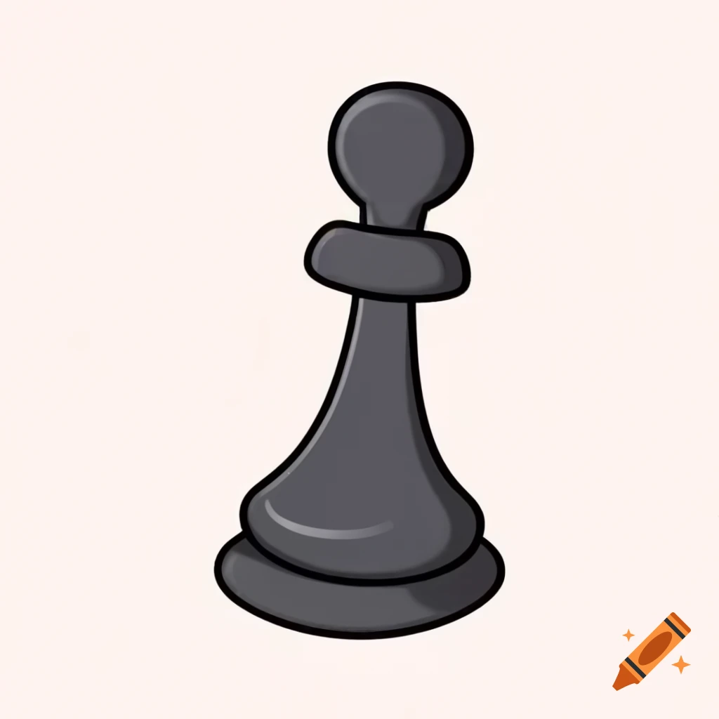 Cartoon chess pawn character on Craiyon