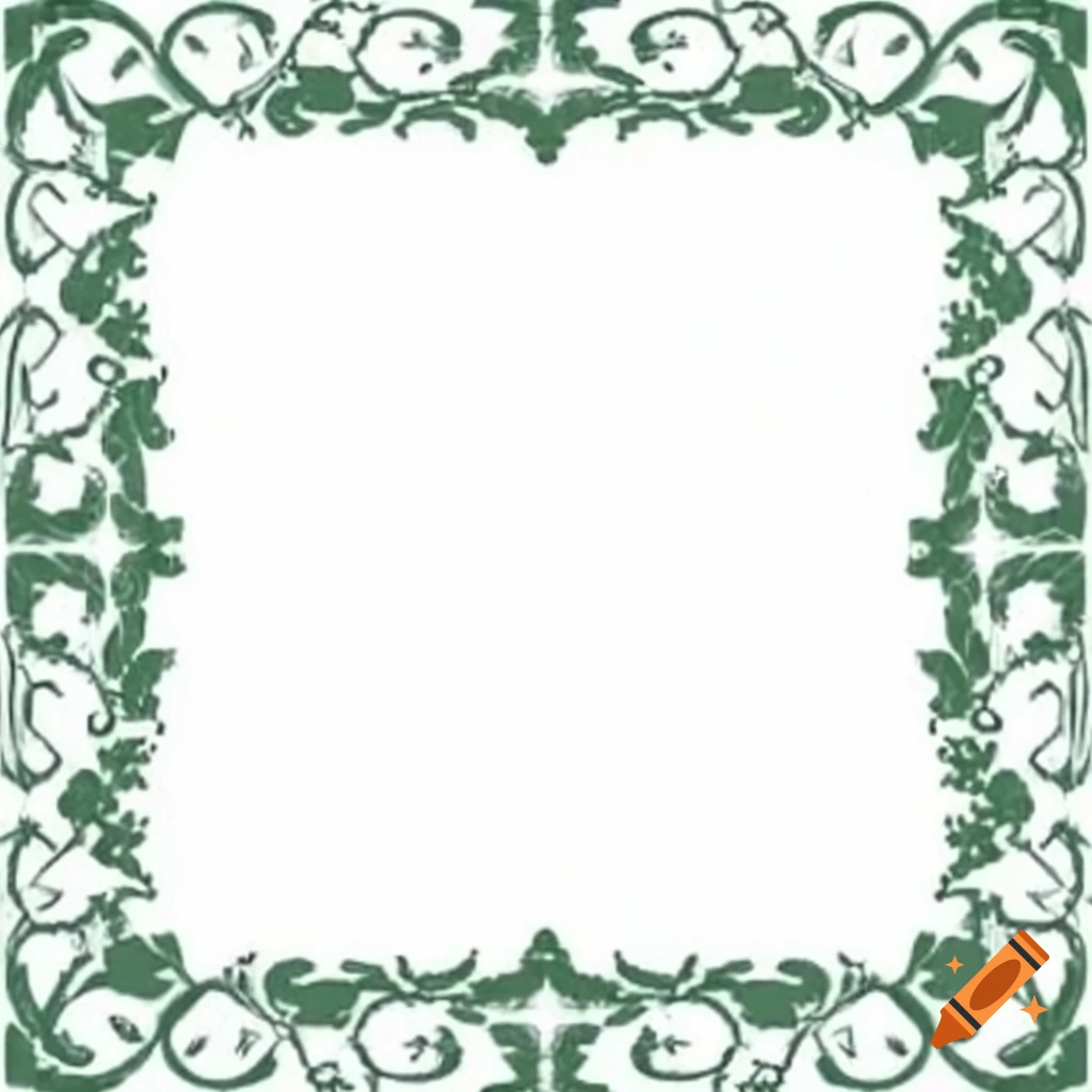 Ornate square design with symmetrical border and center composition on ...