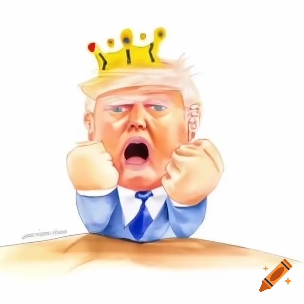 Symbolic crown falling from a sad Donald Trump on Craiyon