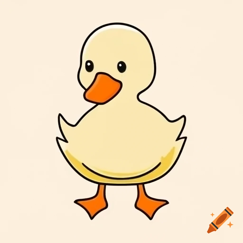 Simple illustration of a duck on Craiyon