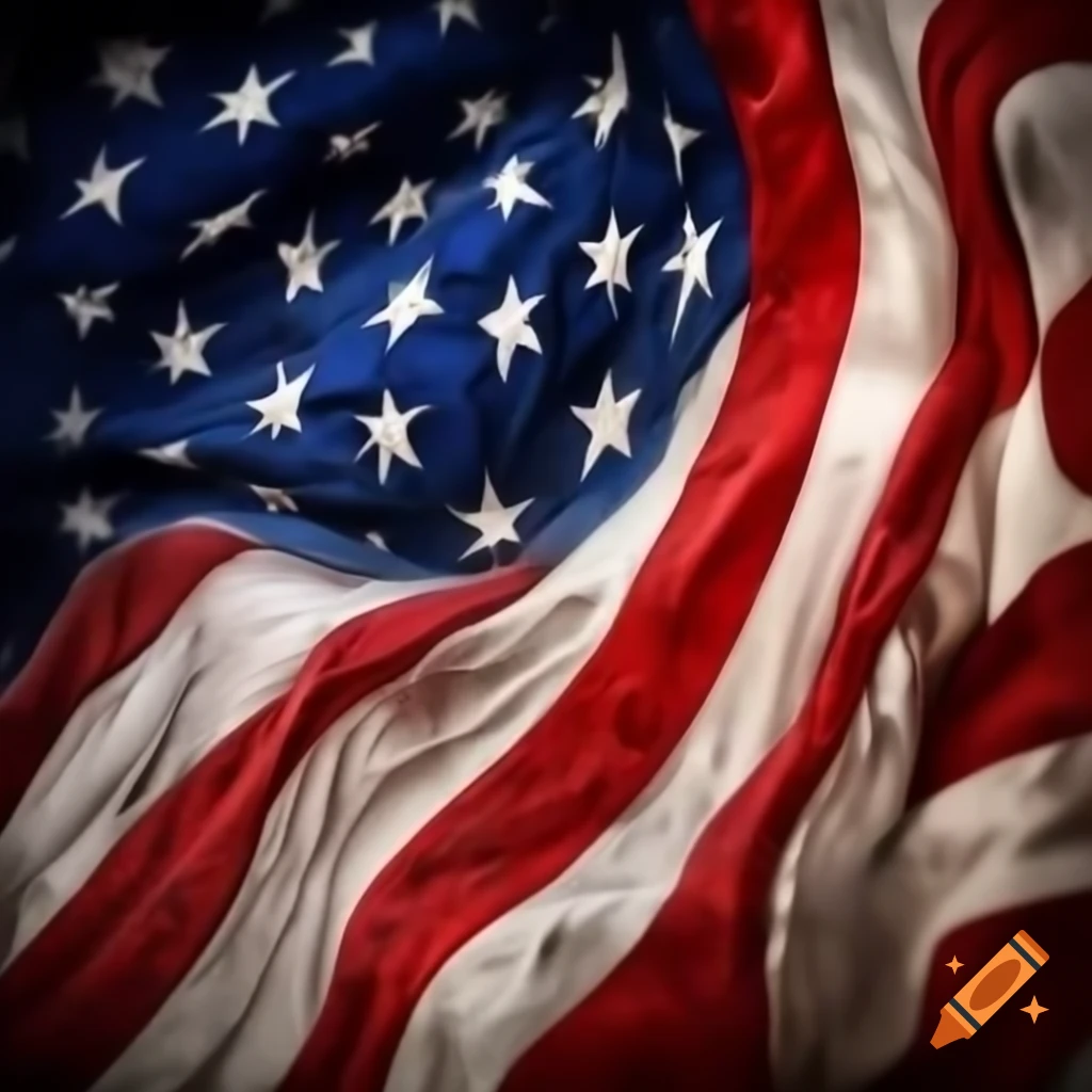 Distressed American flag ripping on Craiyon