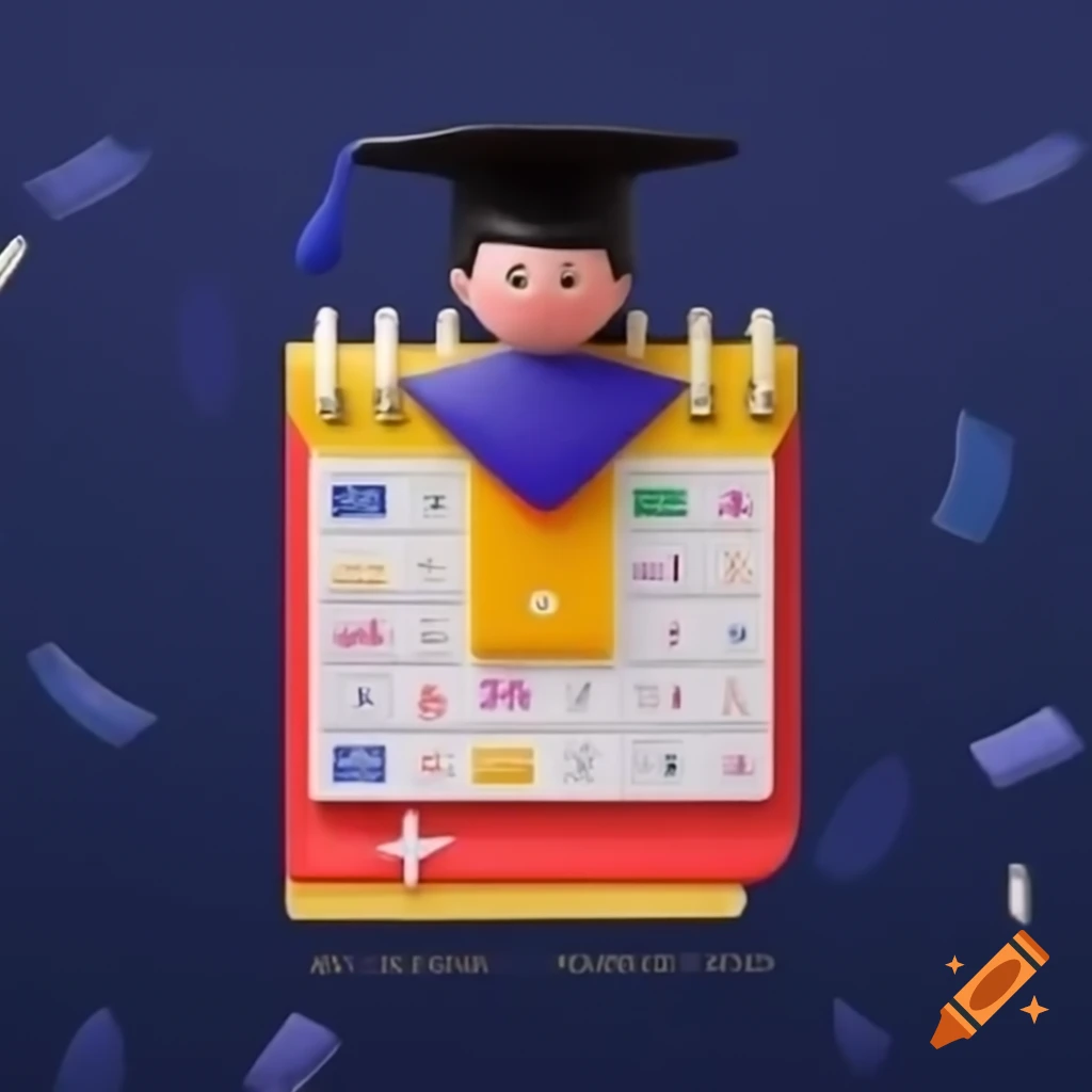 Academic calendar cover page design on Craiyon