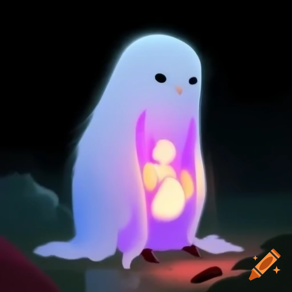 Ethereal glowing creature resembling a deer and owl, symbolizing peace ...