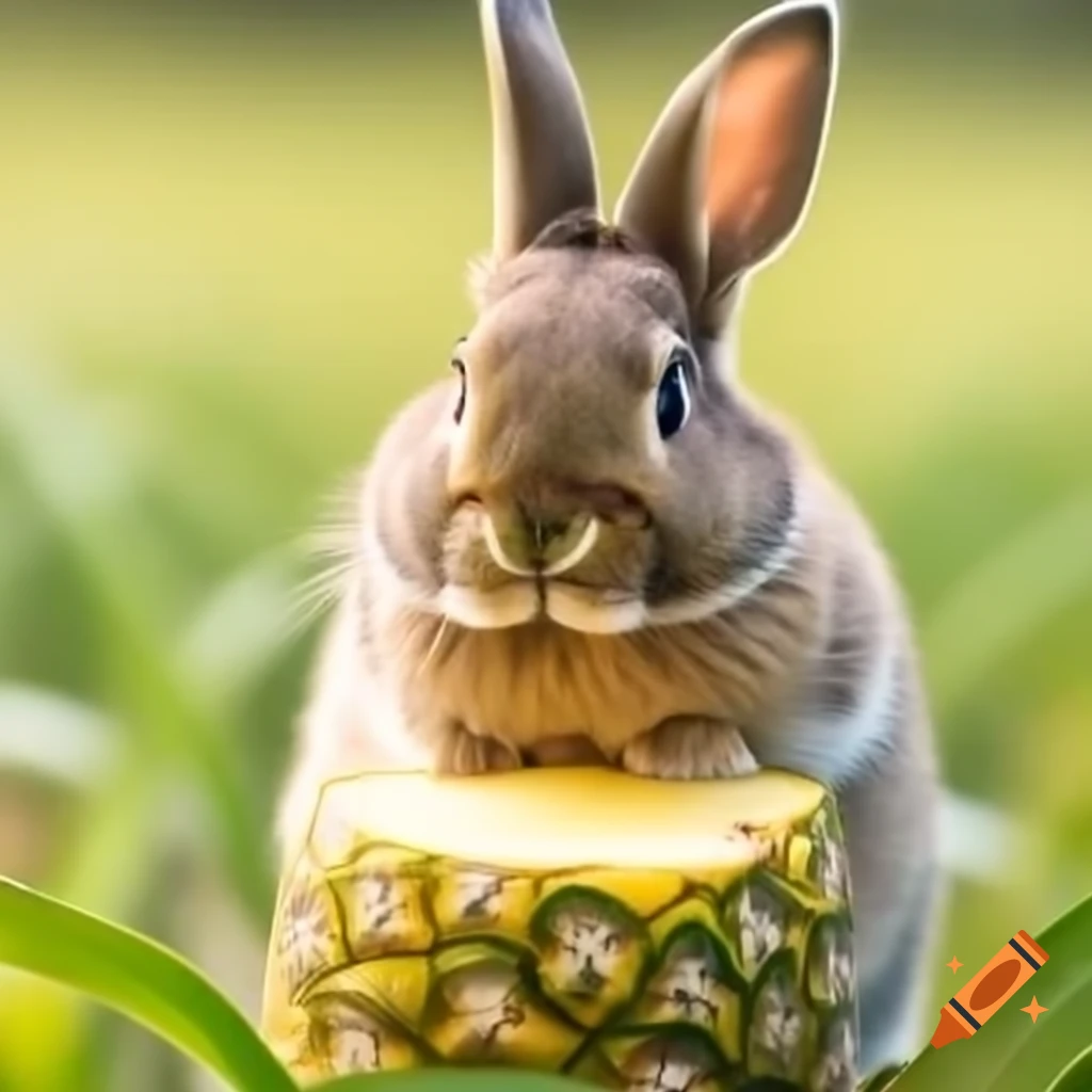 Rabbit enjoying a piña colada at the North Pole on Craiyon