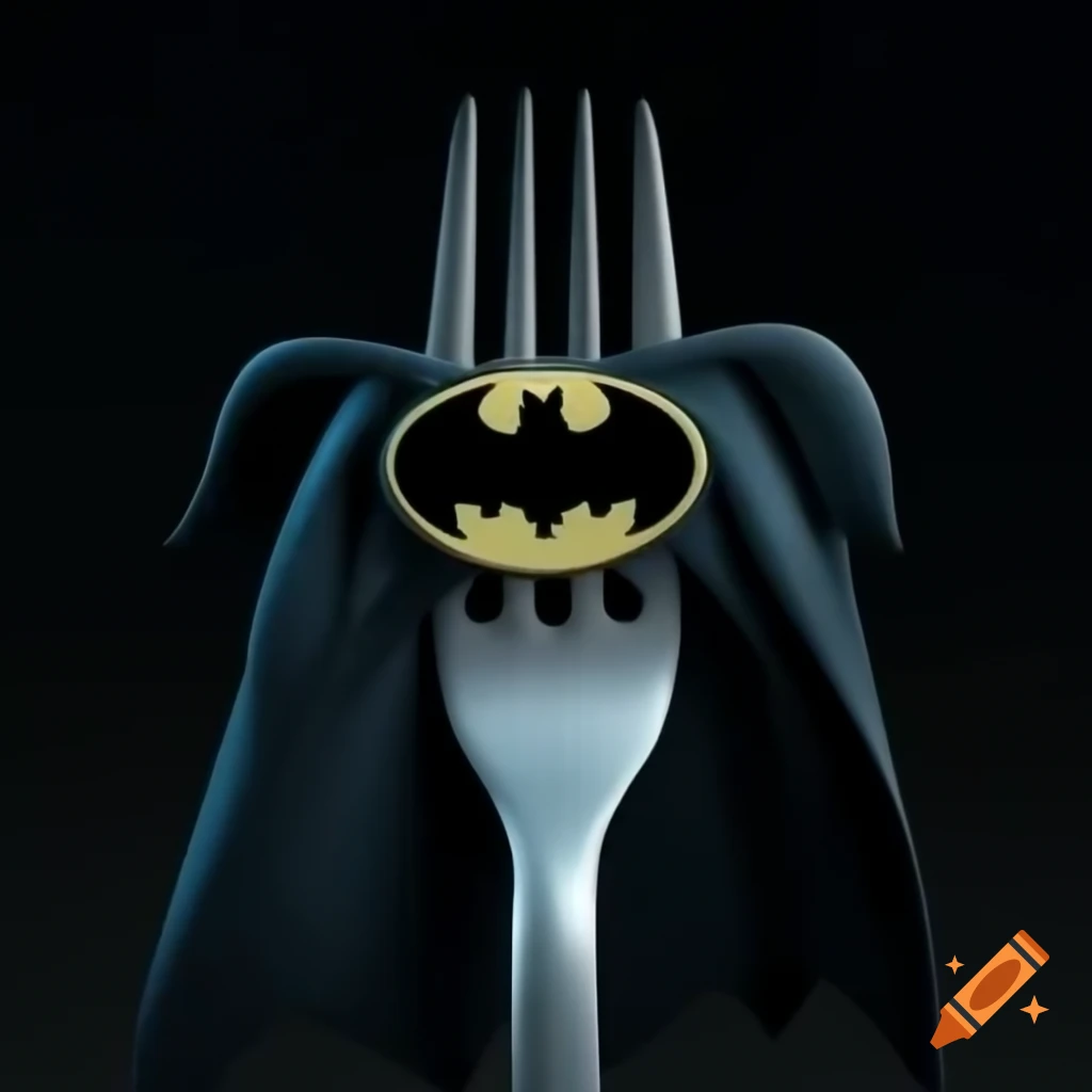Fork designed with a Batman cape on Craiyon