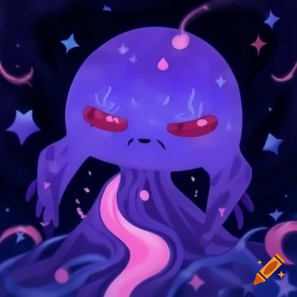 Cosmic entity illustrated in vibrant anime style on Craiyon