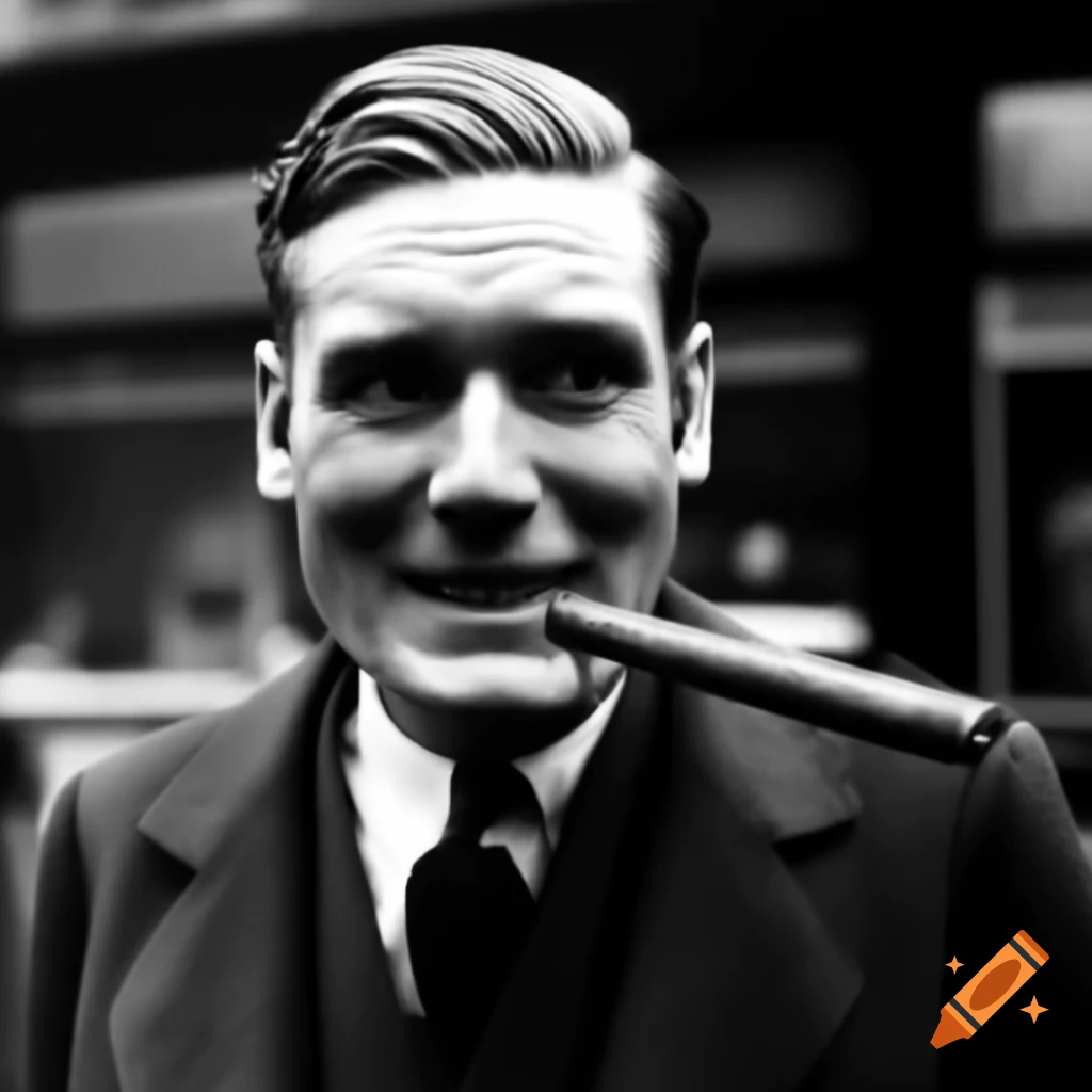 Black and white 1940s style photo of smiling Keir Starmer with ...