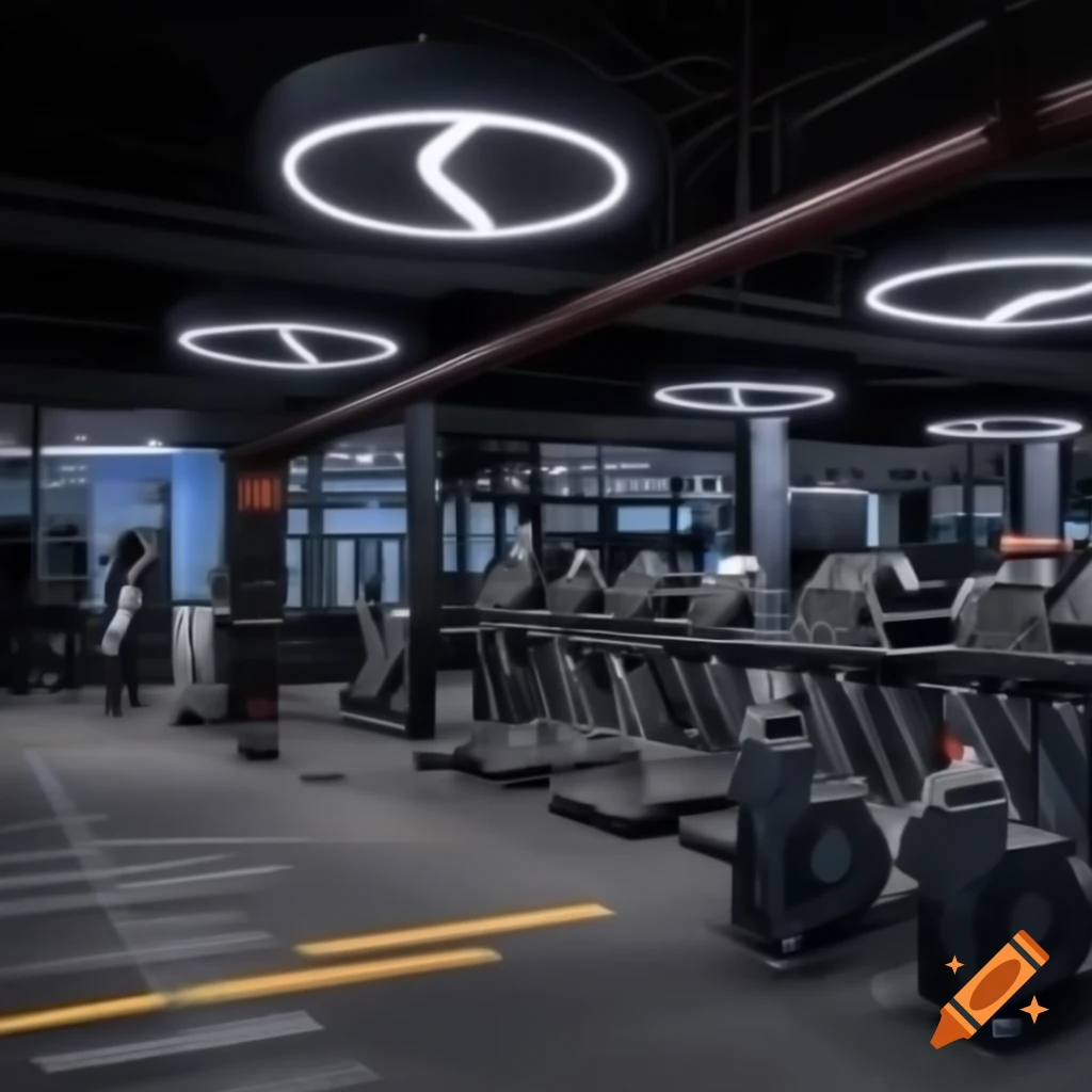 Sketch layout of gym space with treadmills, stationary bikes, and ...