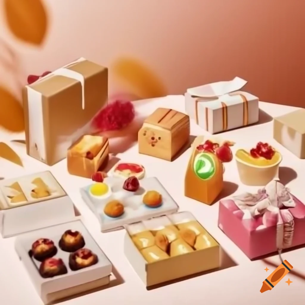 Premium dessert packaging designed to showcase pastries and sweets on ...