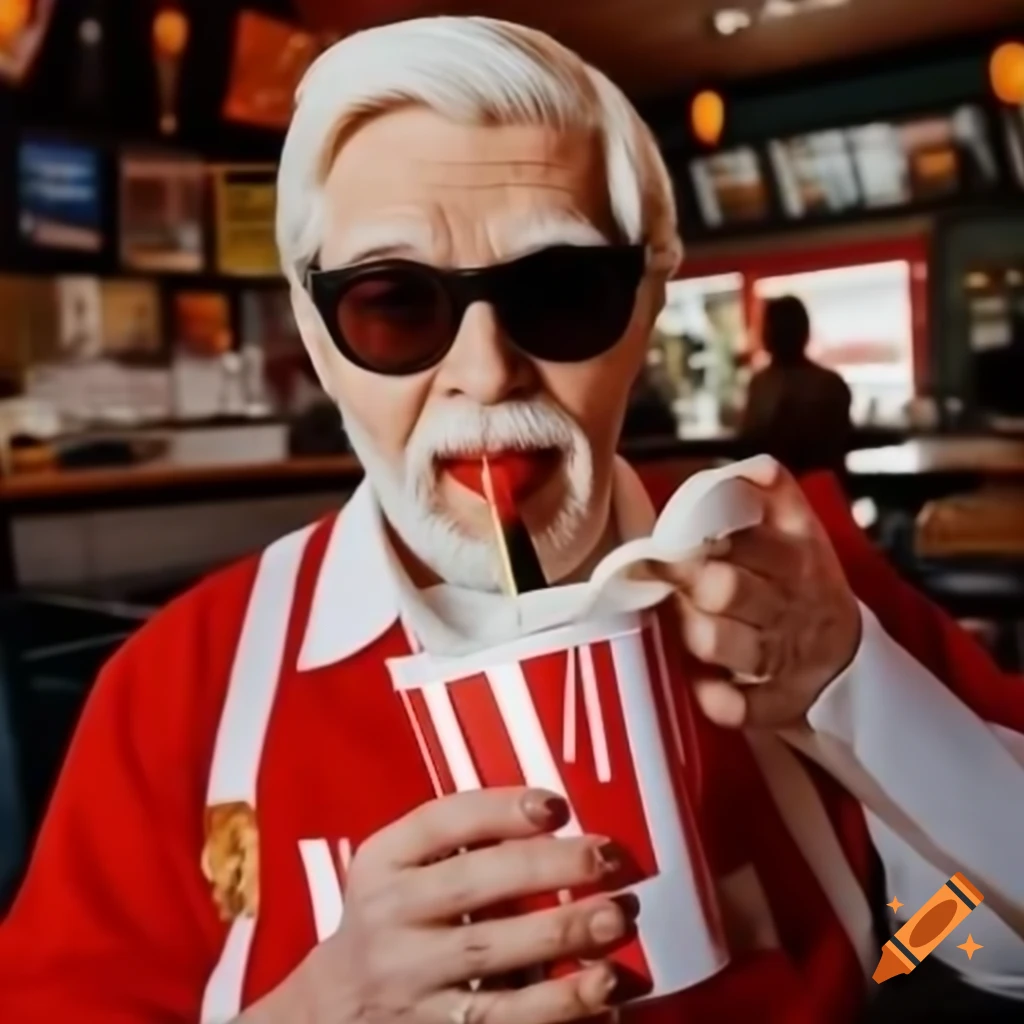 Harland Sanders, founder of KFC in classic white suit on Craiyon
