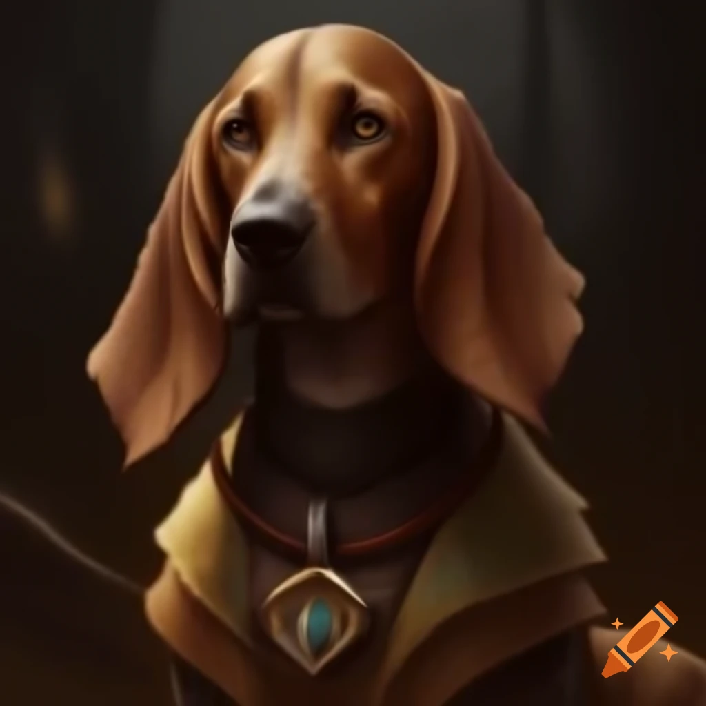 Female western hound dog character in dungeons & dragons on Craiyon