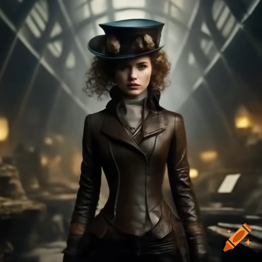 Victorian steampunk themed cruise ship chief engineer, tall French ...