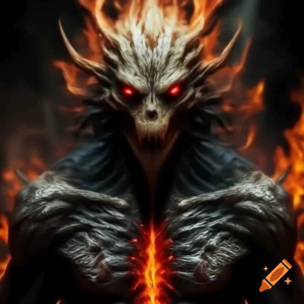 Creature of shadows with red eyes and sharp claws, glowing slit in ...