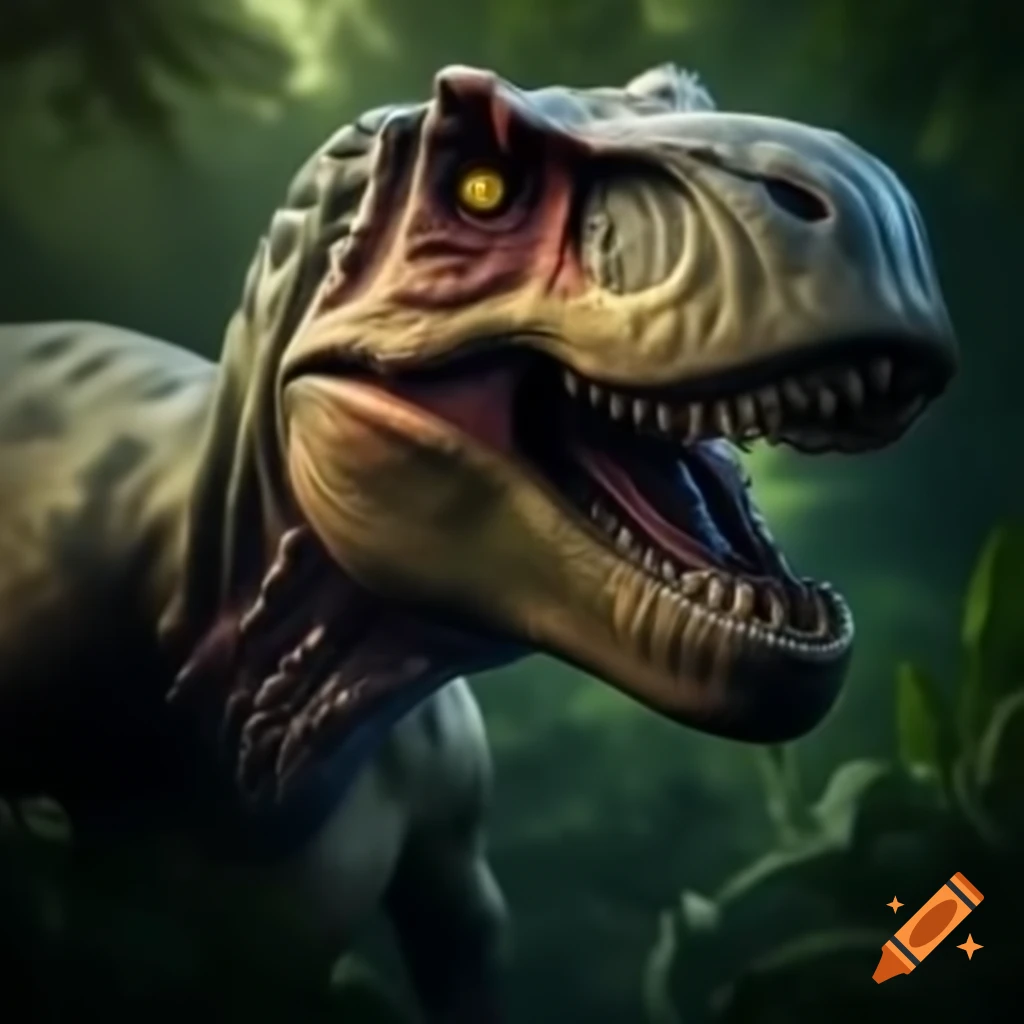 Fictional tyrannosaurus-hybrid character on Craiyon