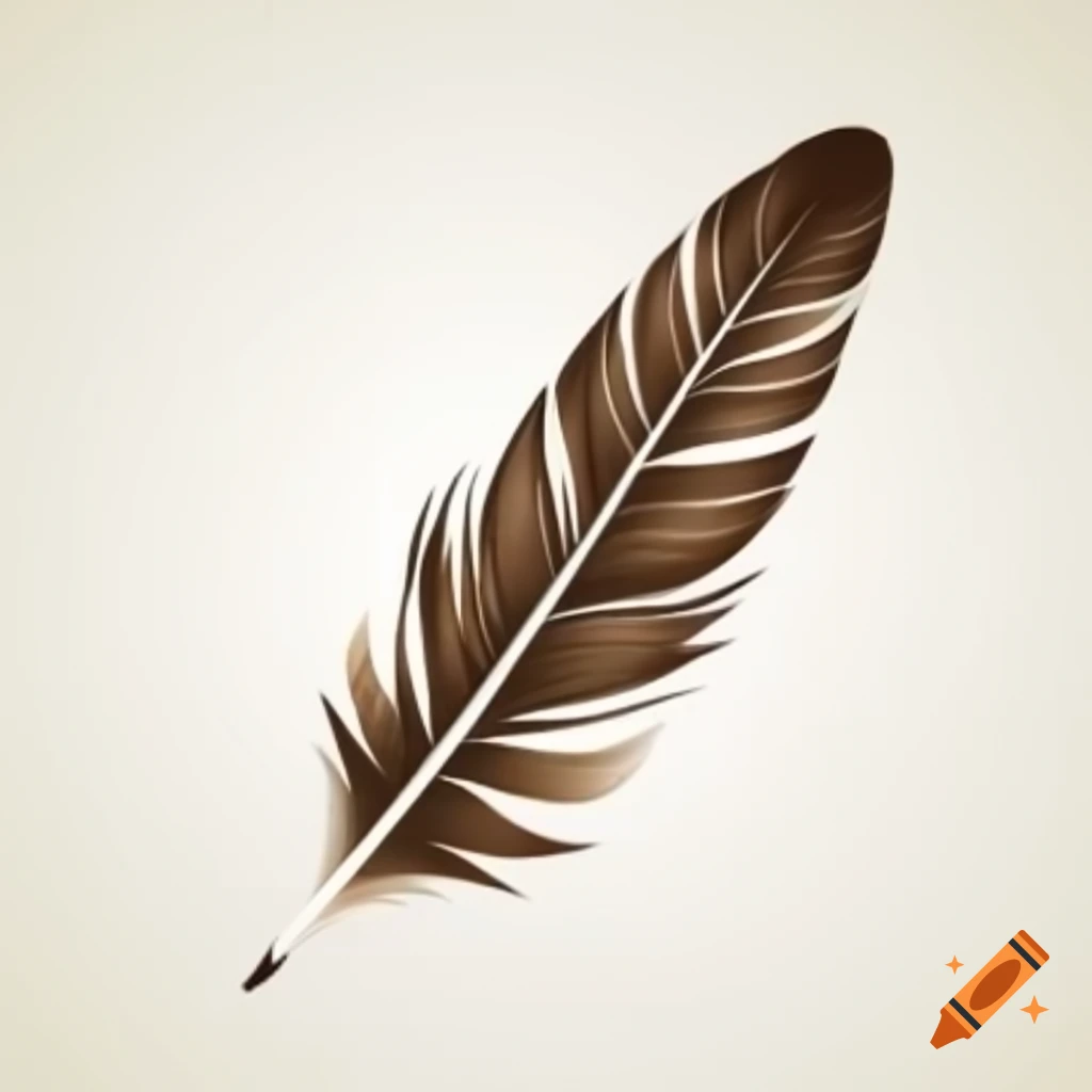 Realistic eagle feather in minimal vector graphic design on Craiyon