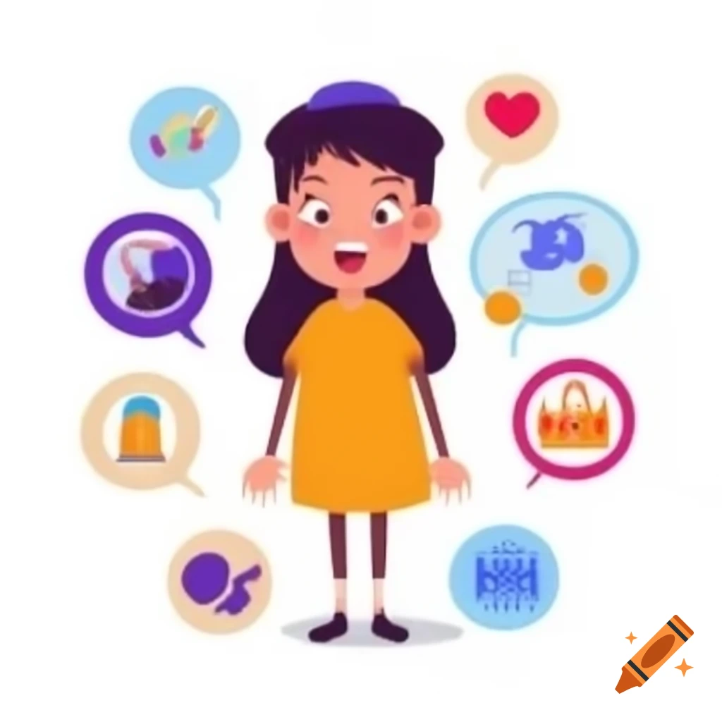 Children's animated illustrations related to social communication on ...