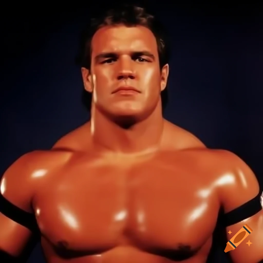 Chest-high portrait of a detailed retro monster pro wrestler in 8k HD ...