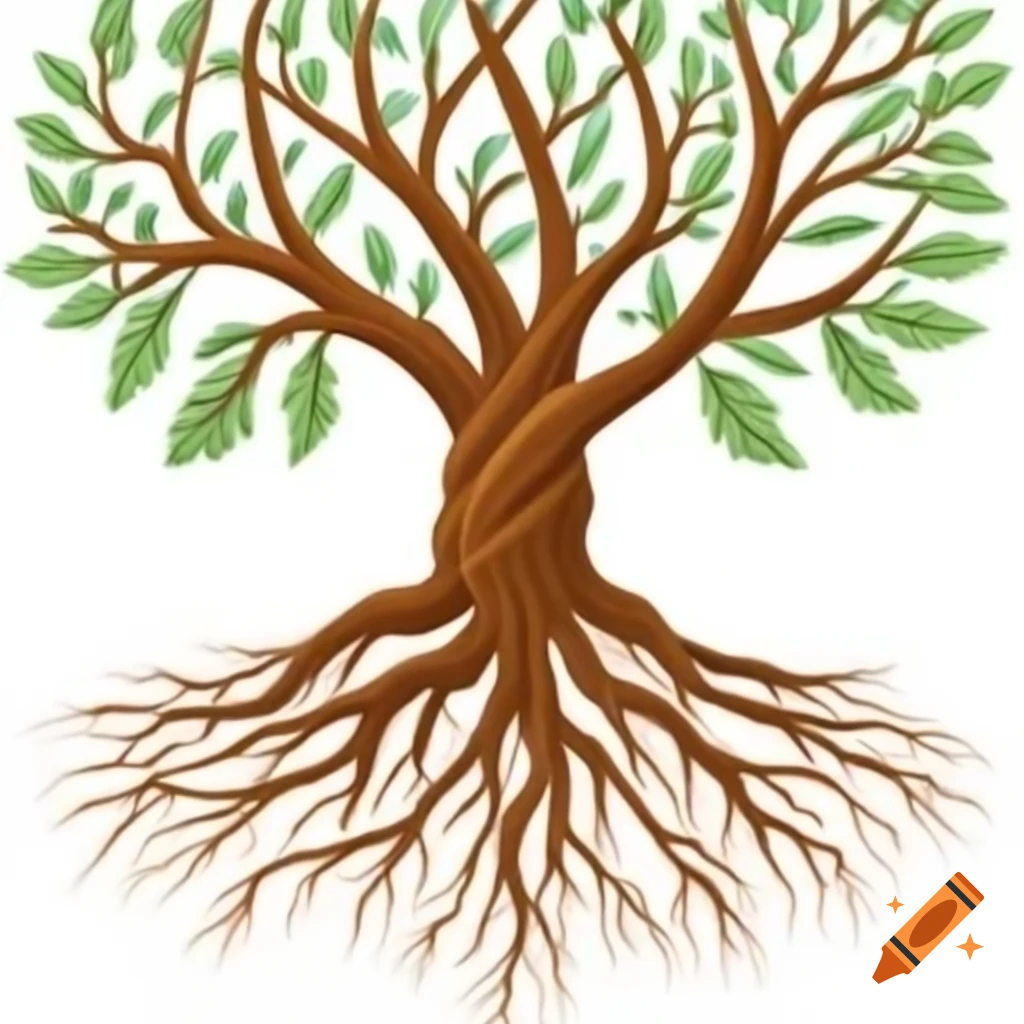 Feet on intertwined roots of ancient tree on Craiyon