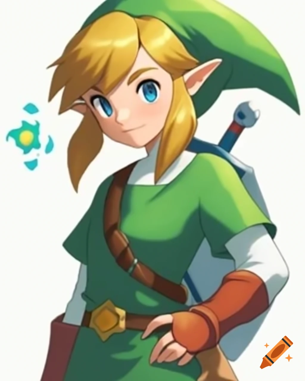 Female Link from Legend of Zelda styled as a Pokemon trainer on Craiyon