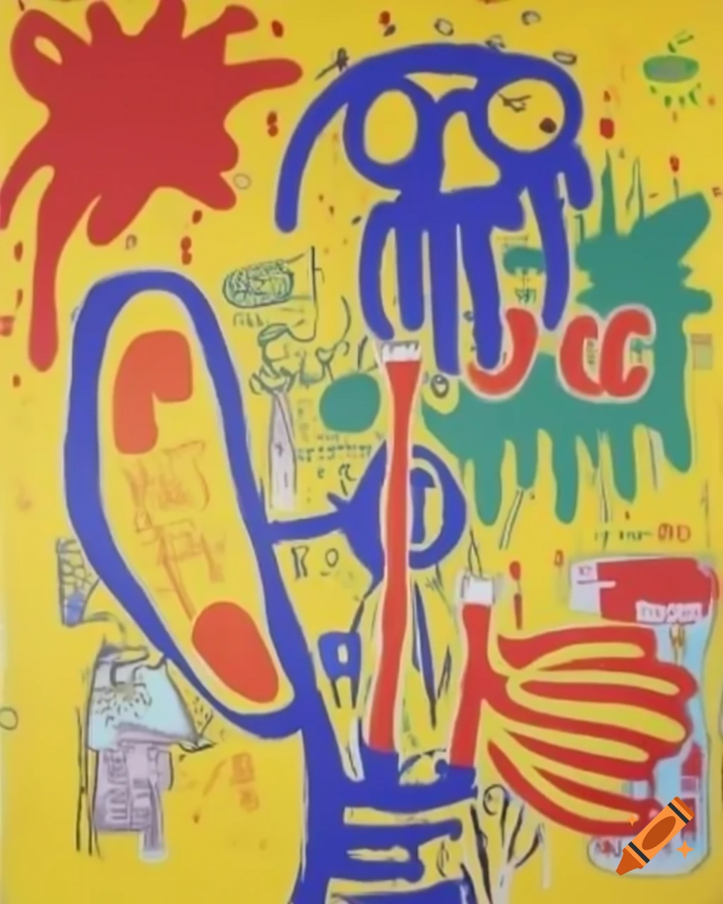 Colorful artwork featuring bold lines inspired by basquiat on Craiyon